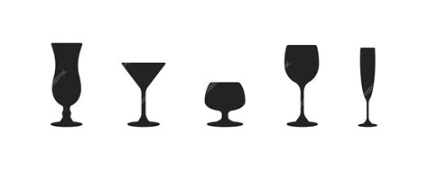 Premium Vector Icon With Wine Glasses Silhouette On White Background