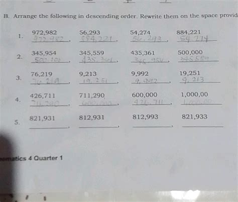 B Arrange The Following In Descending Order Studyx B Arrange The Following In Descending Order Studyx