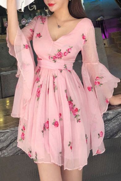 Floral Chiffon Dress Short Hyo Covert