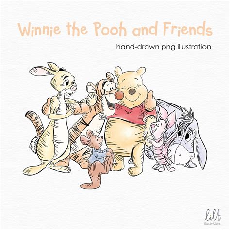 Hand Drawn Winnie The Pooh And Friends Clipart Hand Drawn Png
