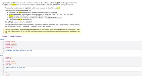 solved implement the class day which represents a day of the