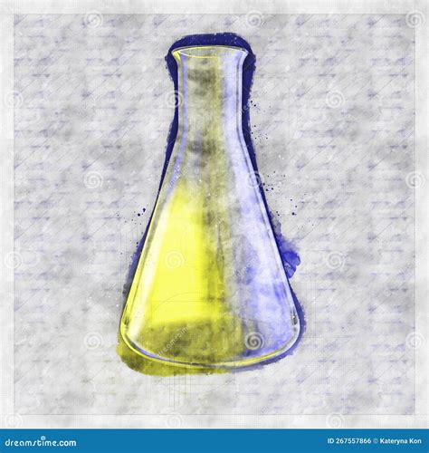 Laboratory Glassware Conical Flask 3d Illustration Stock Illustration Illustration Of