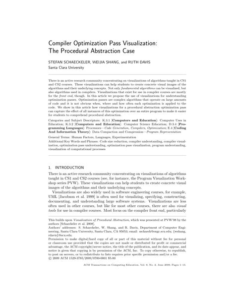 Pdf Compiler Optimization Pass Visualization The Procedural Abstraction Case