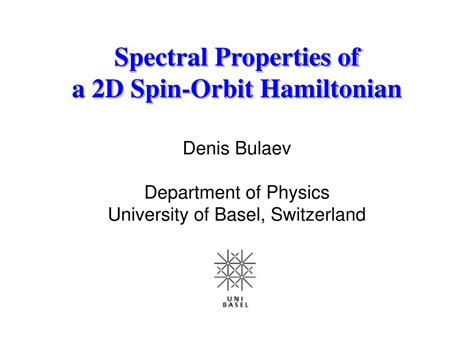 Ppt Spectral Properties Of A 2d Spin Orbit Hamiltonian Powerpoint Presentation Id 5623623