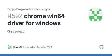 Chrome Win64 Driver For Windows · Issue 592 · Sergeypirogovwebdriver