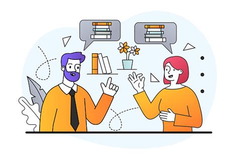 남성과 여성 캐릭터는 스마트 문학 연구와 뇌와 마음 훈련을 위해 이야기하고있다 정신 건강에 대한 스톡 벡터 아트 및 기타 이미지 정신 건강 대학교 개념 Istock