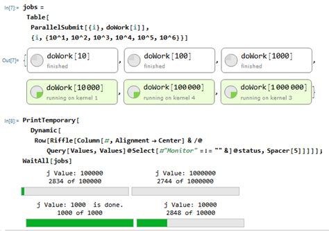 Parallelization Monitor Progress Of Each Kernel Within ParallelTable Mathematica Stack Exchange