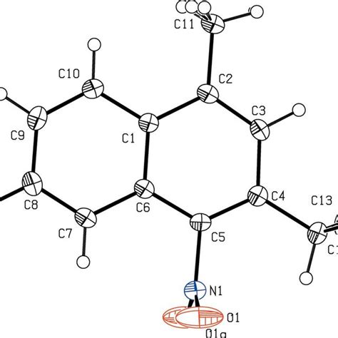 The Molecular Structure Of The Title Compound With Displacement Download Scientific Diagram