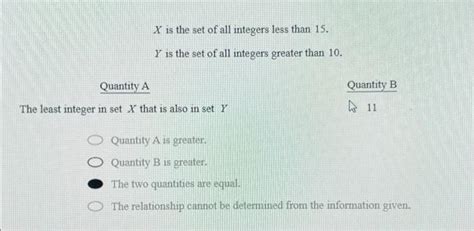 solved x is the set of all integers less than 15 y is the