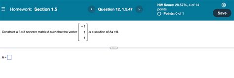 solved homework section 1 5 construct a 3x3 nonzero