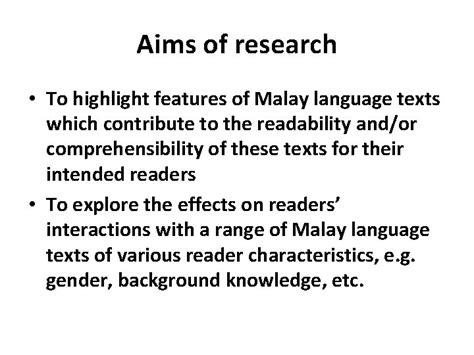 Current Research On Readability In Malay Language Dr
