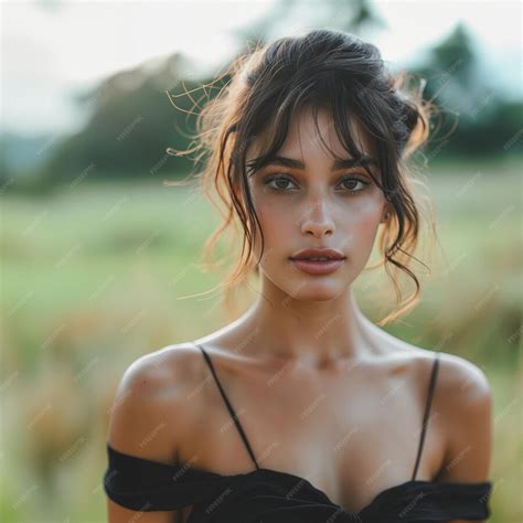 Premium Photo Closeup Portrait Of A Beautiful Natural Woman Of Timeless And Striking Beauty