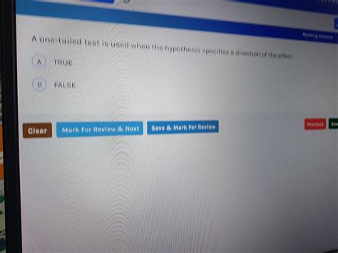 A One Tailed Test Is Used When The Hypothesis Specifies A Direction Of The Effect A True B False