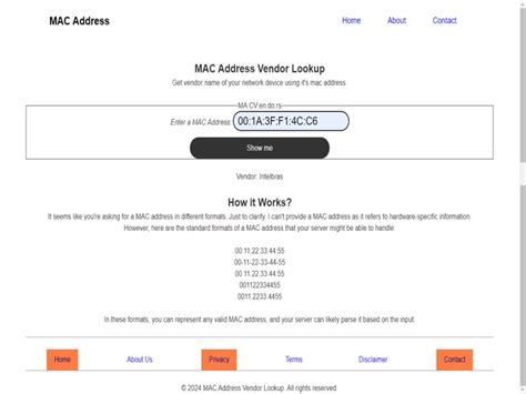 MAC Address Vendor Lookup By AmeerHamza Codester