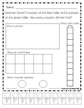 Addition Subtraction Word Problems Printable Manipulatives Attached