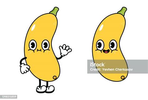 귀여운 재미있는 노란색 야채 골수가 손을 흔드는 캐릭터 벡터 손으로 그린 전통 만화 빈티지 복고풍 카와이 캐릭터 일러스트레이션 고립 된 흰색 배경 식물성 골수 캐릭터 건강한