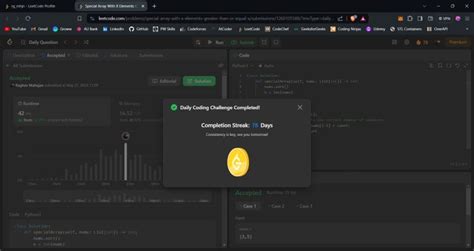 raghav mahajan on linkedin 🚀 day 78 100 of 100daysofcode today i solved a challenging algorithm…
