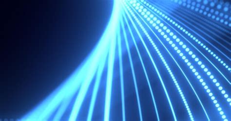 Premium Photo Abstract Blue Waves From Lines And Dots Of Particles Of Glowing Swirling