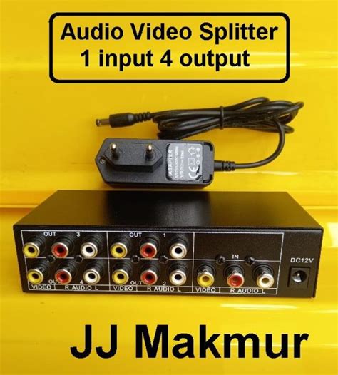 Splitter Rca Audio Video 1 Input 4 Output Av Cabang 4 Load Port