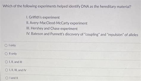 solved which of the following experiments helped identify