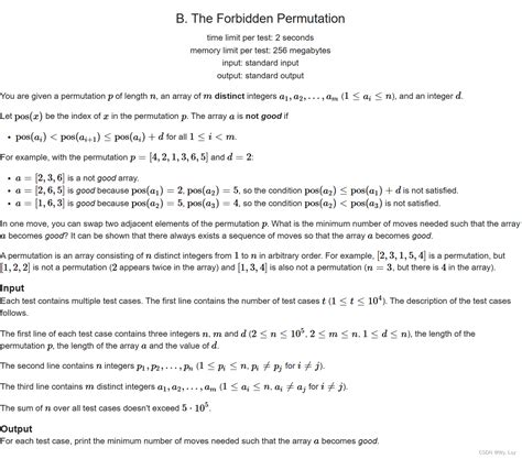 B The Forbidden Permutation 思维 Csdn博客