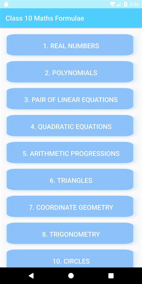 Class 10 Maths Formula And Notes 2019 Cbse Apk For Android Download