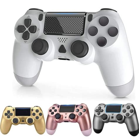 Wireless Controller Dual Vibration Game Joystick Controller For Ps4 Slim Pro Console White