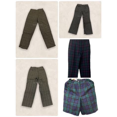 กางเกงขายาวผู้ชายเทสดี กางเกงลายสก็อต Basff44 Thaipick