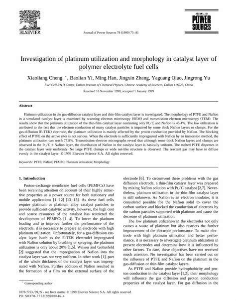 Pdf Investigation Of Platinum Utilization And Morphology In Catalyst Layer Of Polymer