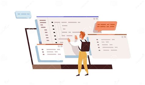 Coder Work Under Software Development Backend Developer Coding Stock Vector Illustration Of