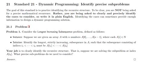 Solved 21 ﻿standard 21 ﻿dynamic Programming Identify