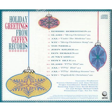 Various Artists Holiday Greetings From Geffen Records Sealed Us Promo
