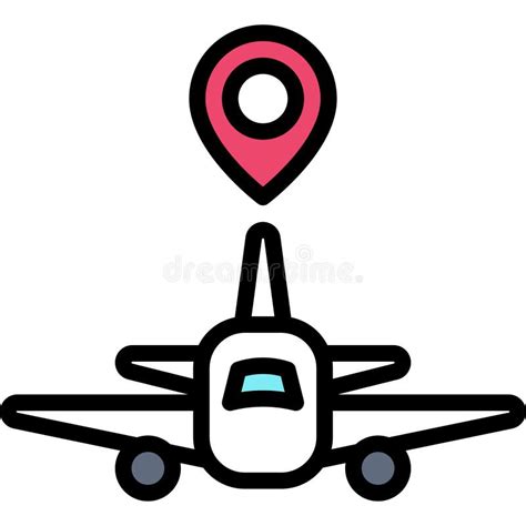 Pin With Plane Icon Location Map And Navigation Vector Stock Vector