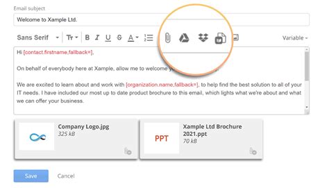 Attach Files To Email Templates Effortless Email Communication OnePageCRM