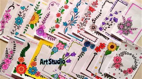 100 BEAUTIFUL BORDER DESIGNS PROJECT WORK DESIGNS A4 SHEET FILE FRONT