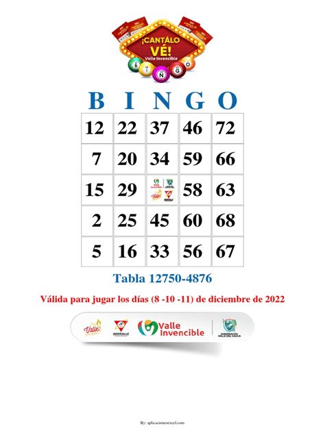 Mis Tablas De Bingo Pdf