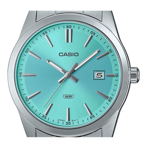Casio Standard Analog Stainless Steel Mint Blue Dial Quartz Mtp Vd03d 2a3 นาฬิกาข้อมือผู้ชาย Th