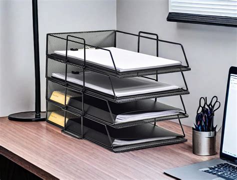 Jp Yfs A4 B4書類トレー ファイルトレー 金属メッシュ製メタル レタートレイ 卓上収納 整理整頓 積み重ね 縦