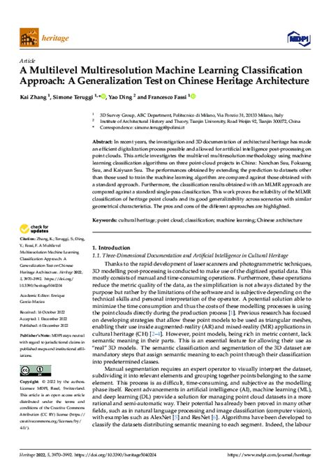 Pdf A Multilevel Multiresolution Machine Learning Classification