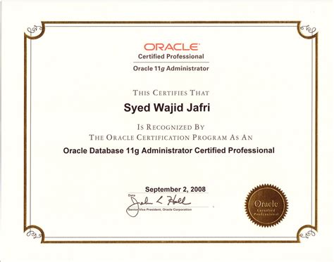 Oracle Certified Database Administrator Sample Resume Format In Word