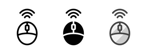 Multipurpose Wireless Mouse Vector Icon In Outline Glyph Filled