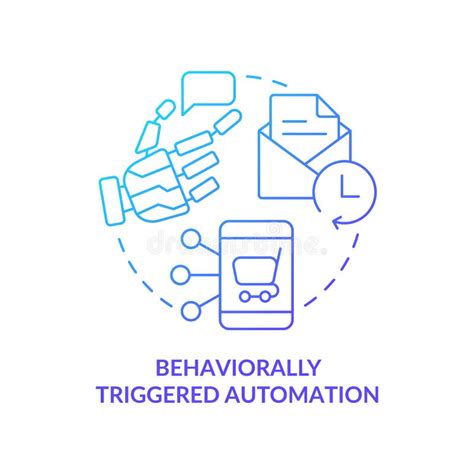 Behaviorally Triggered Automation Blue Gradient Concept Icon Stock