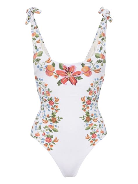 Farm Rio Banana Vitamin One Piece Swimsuit Smart Closet