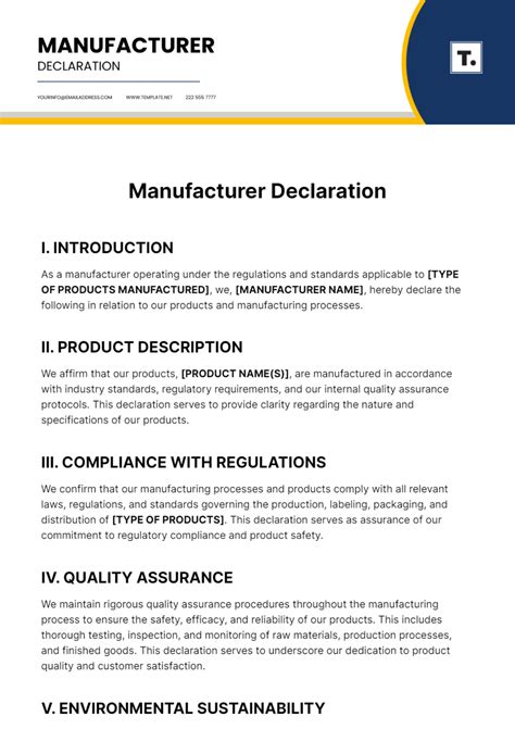 Free Declaration Templates To Edit Online