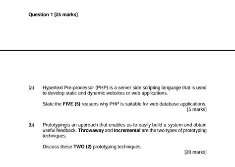 solved by an expert question 1 [25 ﻿marks] a ﻿hypertext pre processor
