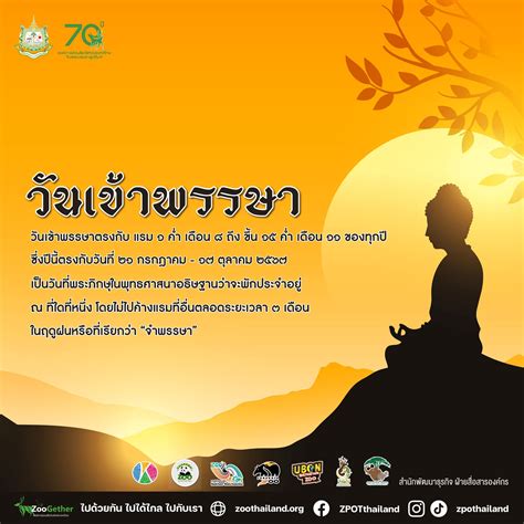 วันเข้าพรรษา วันเข้าพรรษาตรงกับ แรม ๑ ค่ำ เดือน ๘ ถึง ขึ้น ๑๕ ค่ำ เดือน ๑๑ ของทุกปี ซึ่งปีนี้ตรง