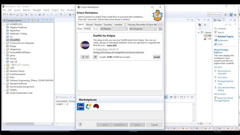إضافة Testng Plugin لبرنامج ال Eclipse لعمل اختبار للنظام Youtube