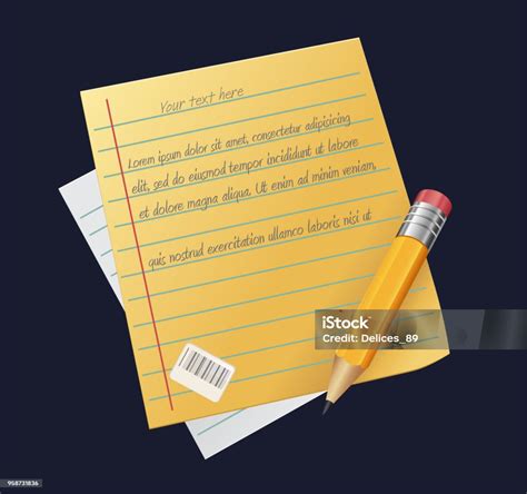 쓰기 카피 라이팅 블로깅 연필로 종이 시트 벡터 일러스트 레이 션 가축우리에 대한 스톡 벡터 아트 및 기타 이미지 가축우리