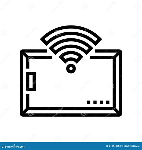 Card With Rfid Technology Wireless Access Line Icon Vector Illustration Stock Vector