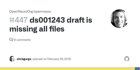 Ds001243 Draft Is Missing All Files · Issue 447 · Openneuroorgopenneuro · Github